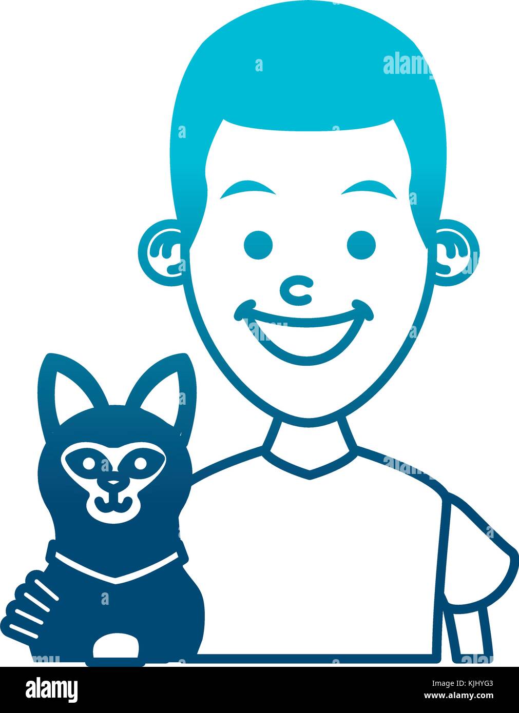 Boy with cat Stock Vector Image & Art - Alamy
