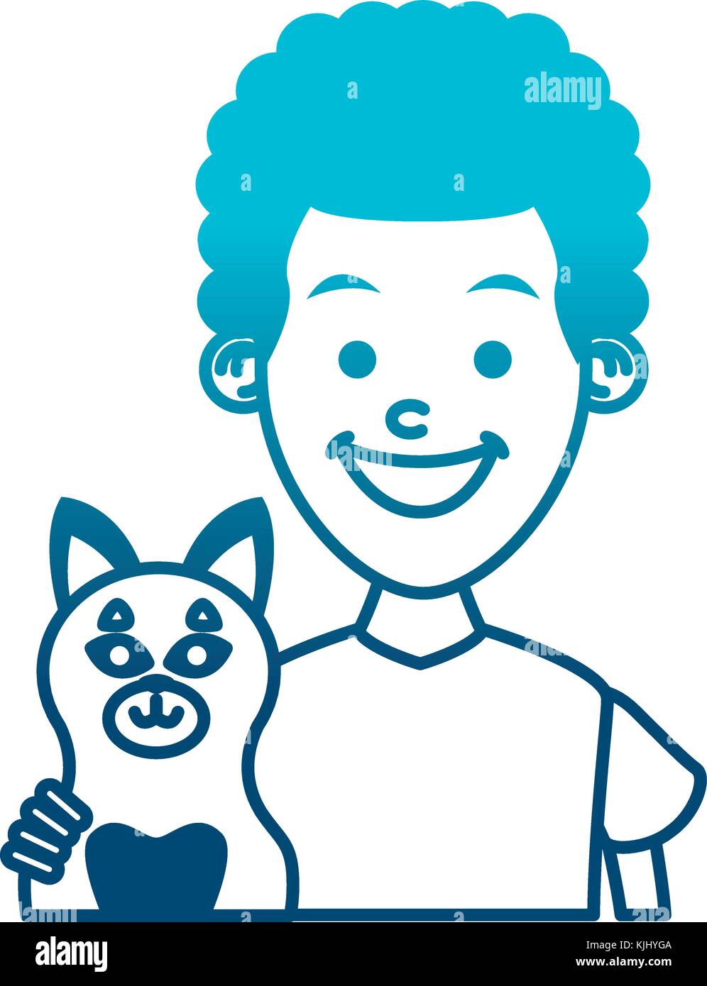 Boy with cat Stock Vector Image & Art - Alamy
