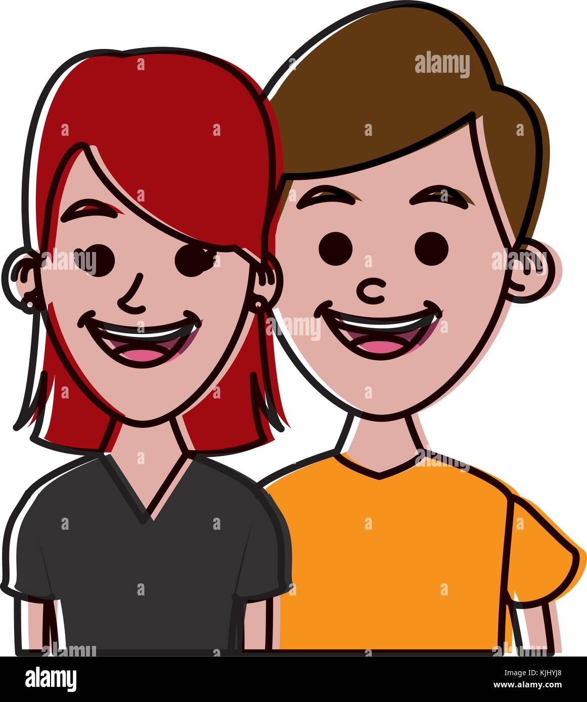 Couple of friends cartoon Stock Vector Image & Art - Alamy