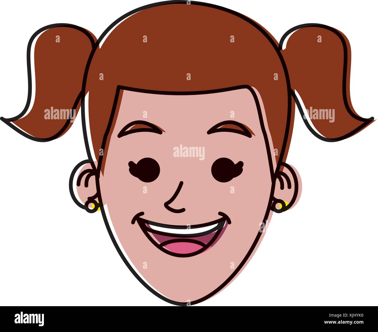 Woman smiling cartoon Stock Vector Image & Art - Alamy