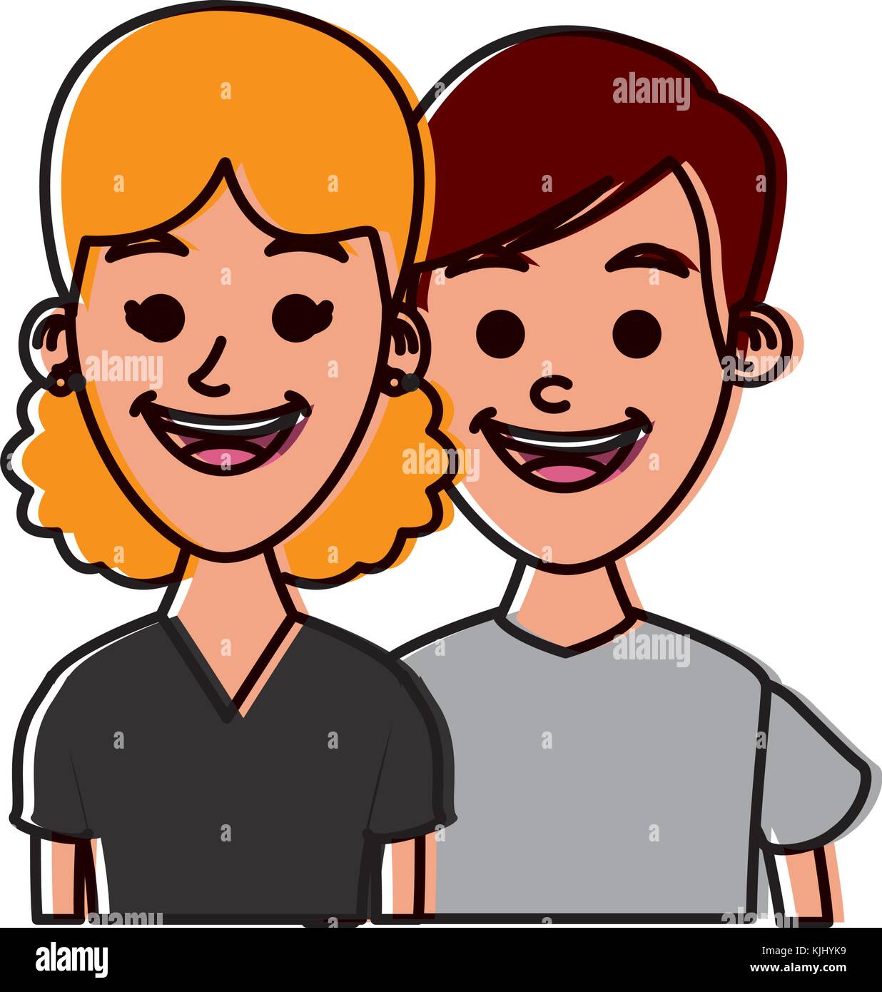 Couple of friends cartoon Stock Vector Image & Art - Alamy