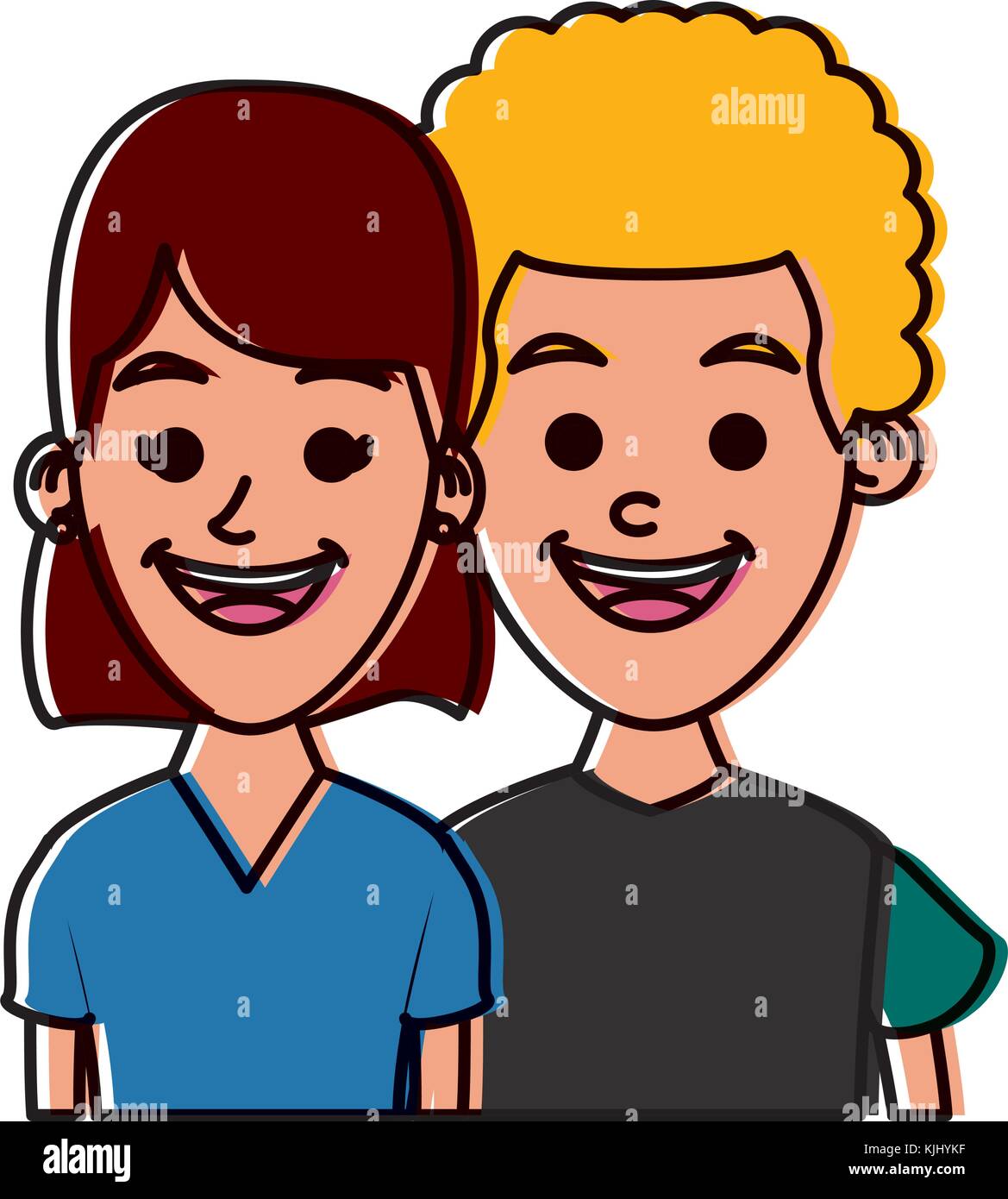 Couple of friends cartoon Stock Vector Image & Art - Alamy