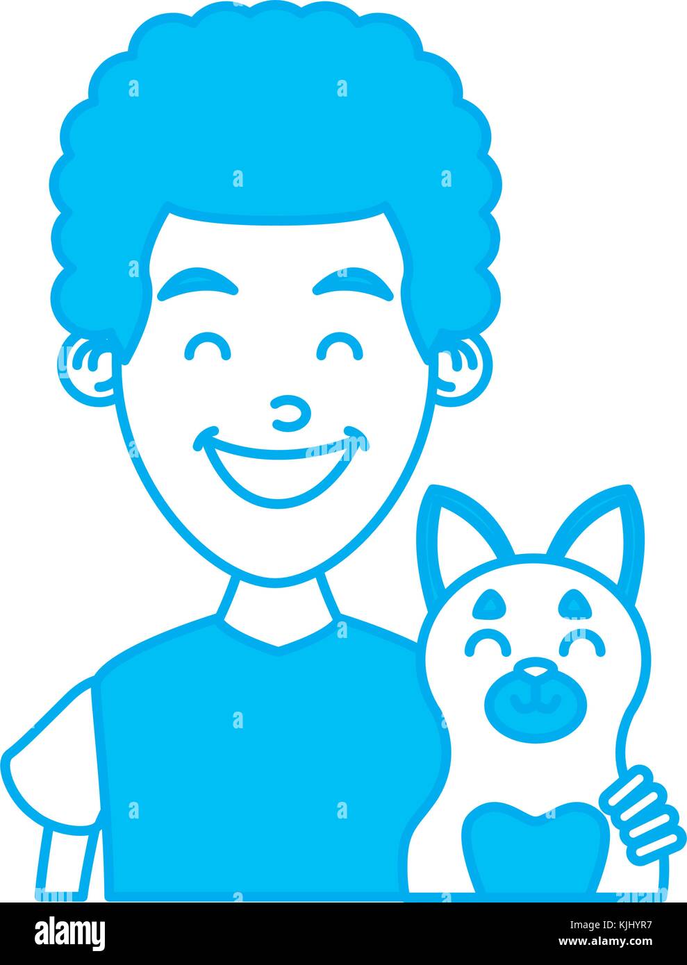 Boy with cat Stock Vector Image & Art - Alamy