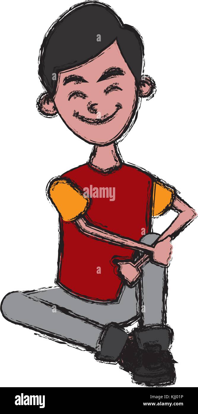 Boy seated cartoon Stock Vector Image & Art - Alamy