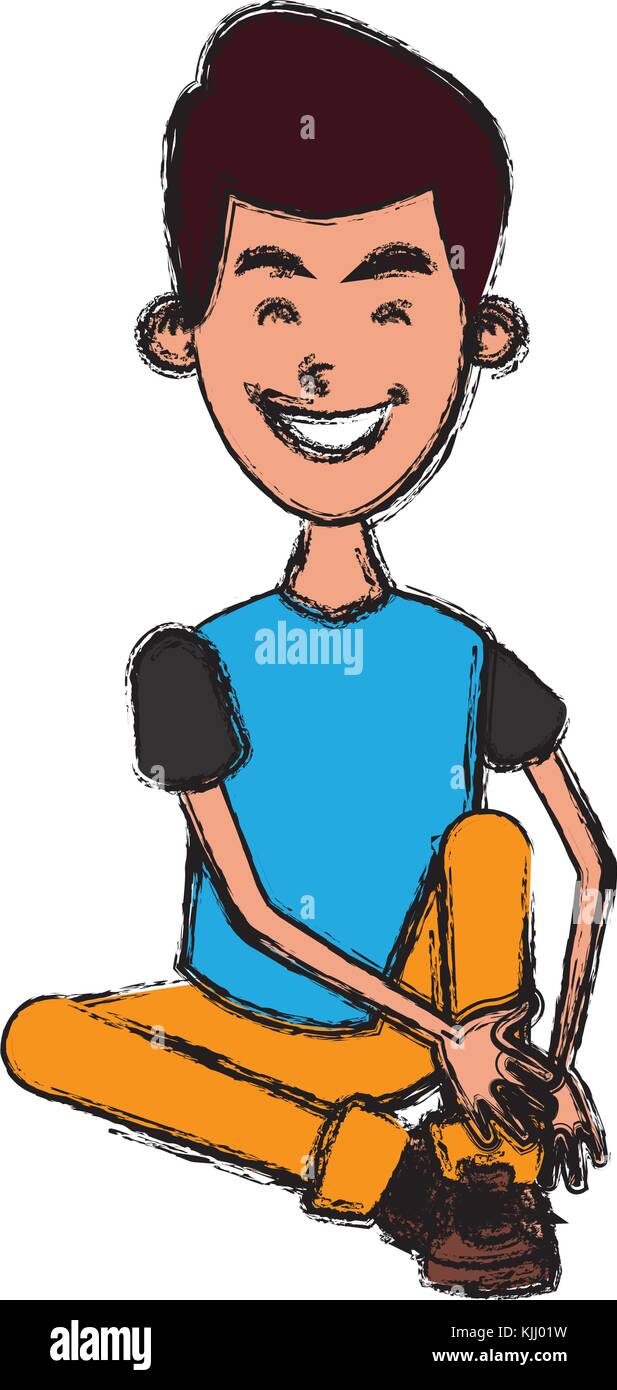 Boy seated cartoon Stock Vector Image & Art - Alamy