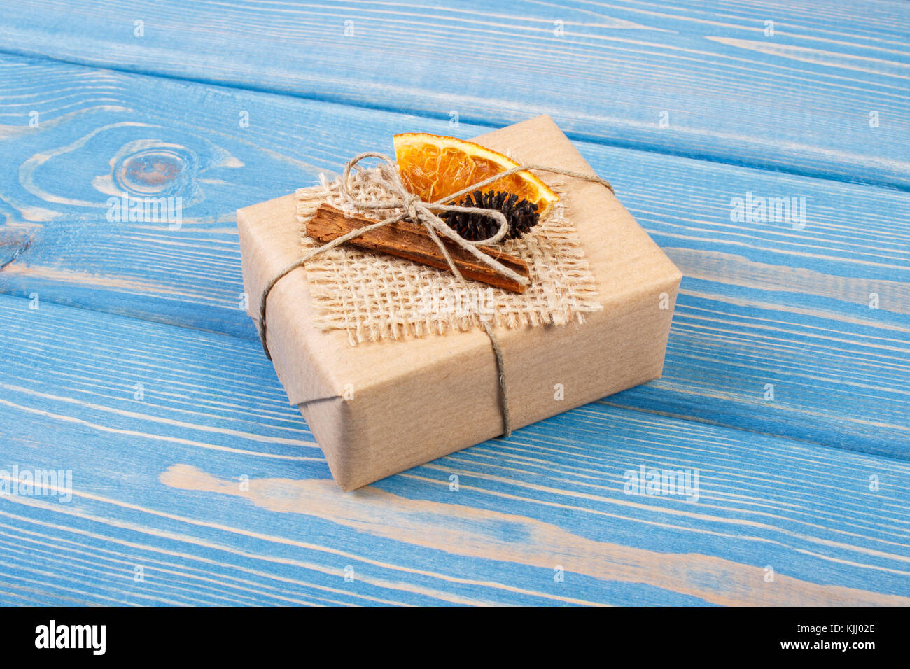 Wrapped gift with string and decoration for Christmas, Valentine ...
