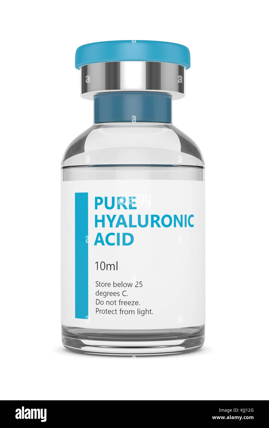3d render of hyaluronic acid vial isolated over white background Stock ...