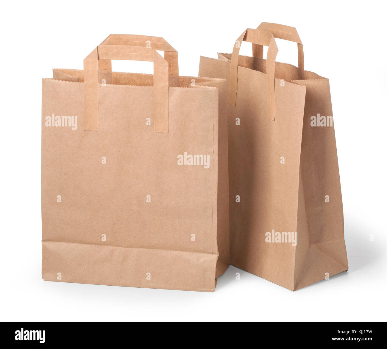 disposable paper bags on white . with clipping path Stock Photo - Alamy