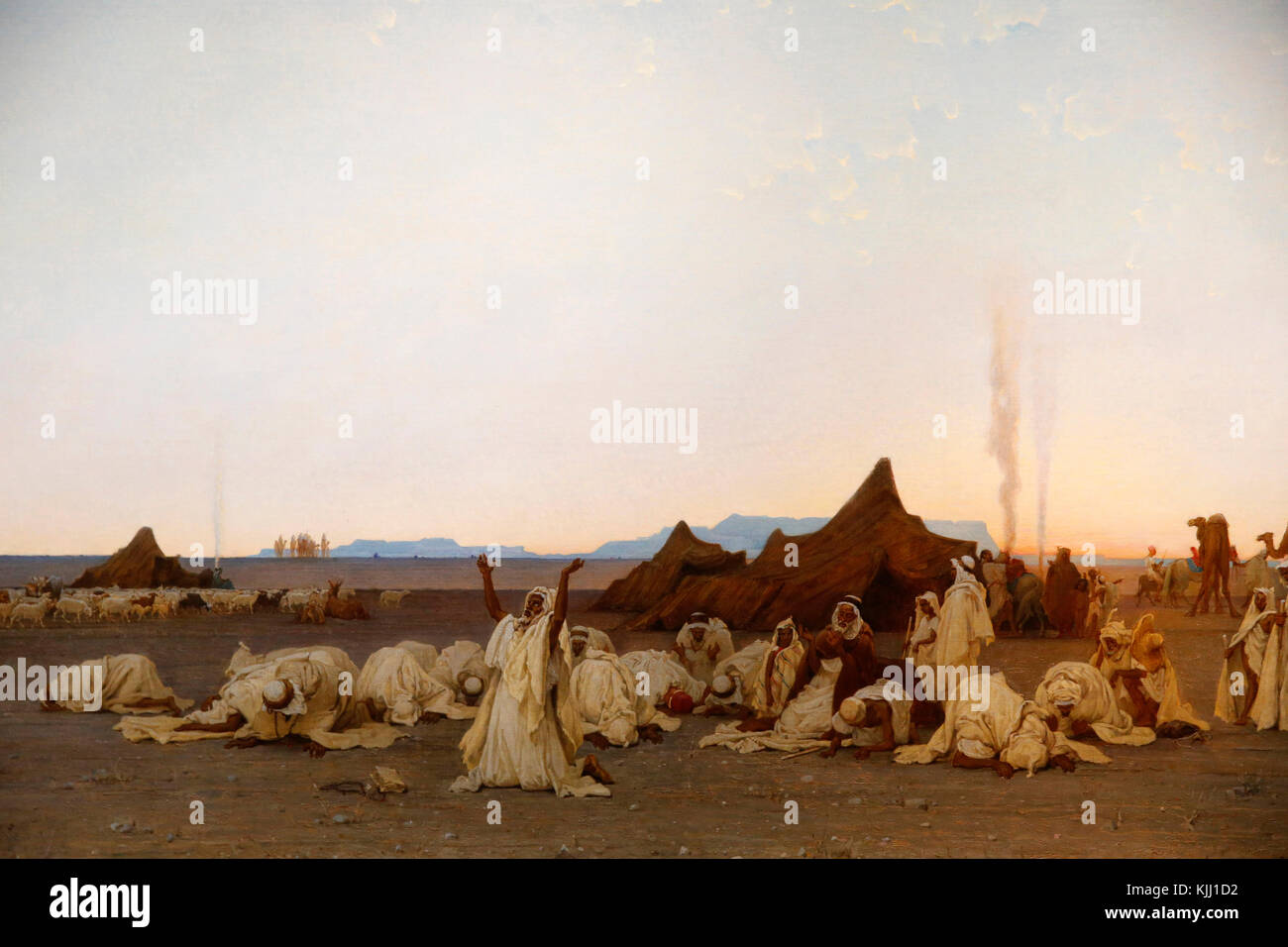 Orsay museum. Gustave Guillaumet. Evening prayer in the Sahara. Oil on ...