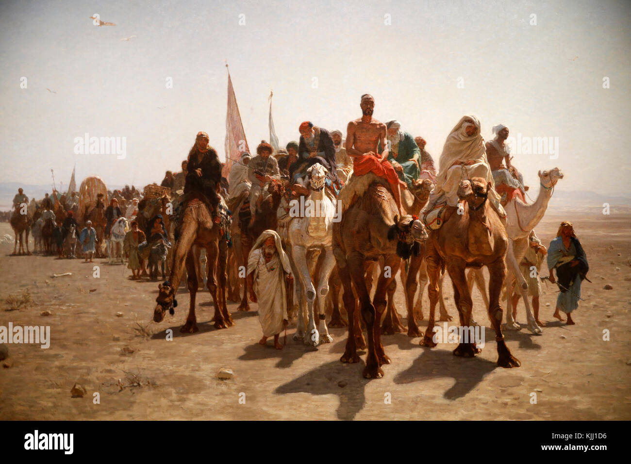 Orsay museum, Paris. Leon Belly. Pilgrims going to Mecca. Oil on canvas ...
