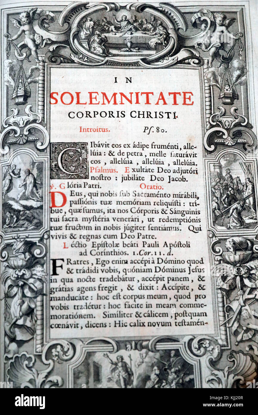 Old Roman Missal in Latin ( 17 th century ). France Stock Photo - Alamy
