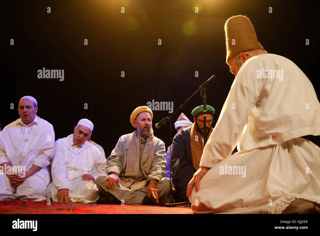 Mawlid (Prophet Muhammad's birthday) celebration in Paris, France. Sufi ...