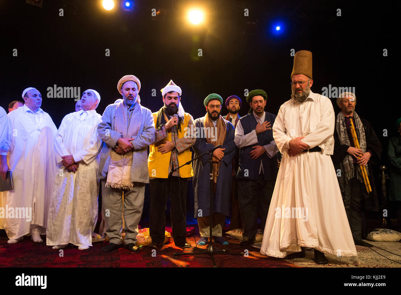 Mawlid (Prophet Muhammad's birthday) celebration in Paris, France. Sufi ...