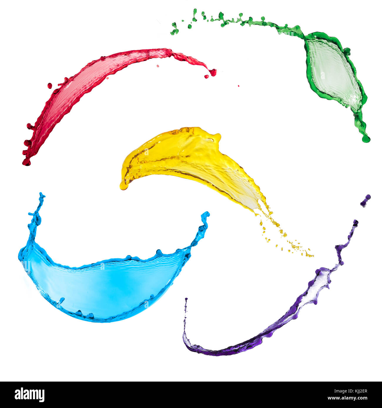 splendid collection of multicolored splashes over white background ...