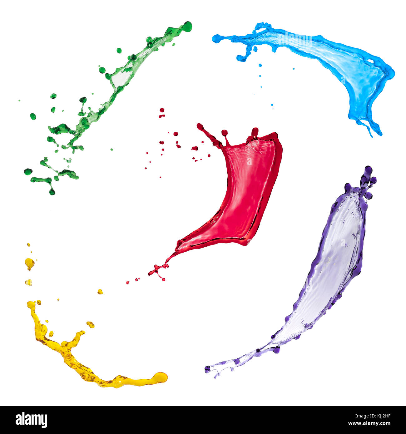splendid collection of multicolored splashes over white background ...