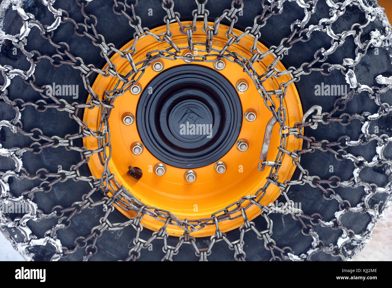 Snow chains for truck. France Stock Photo - Alamy