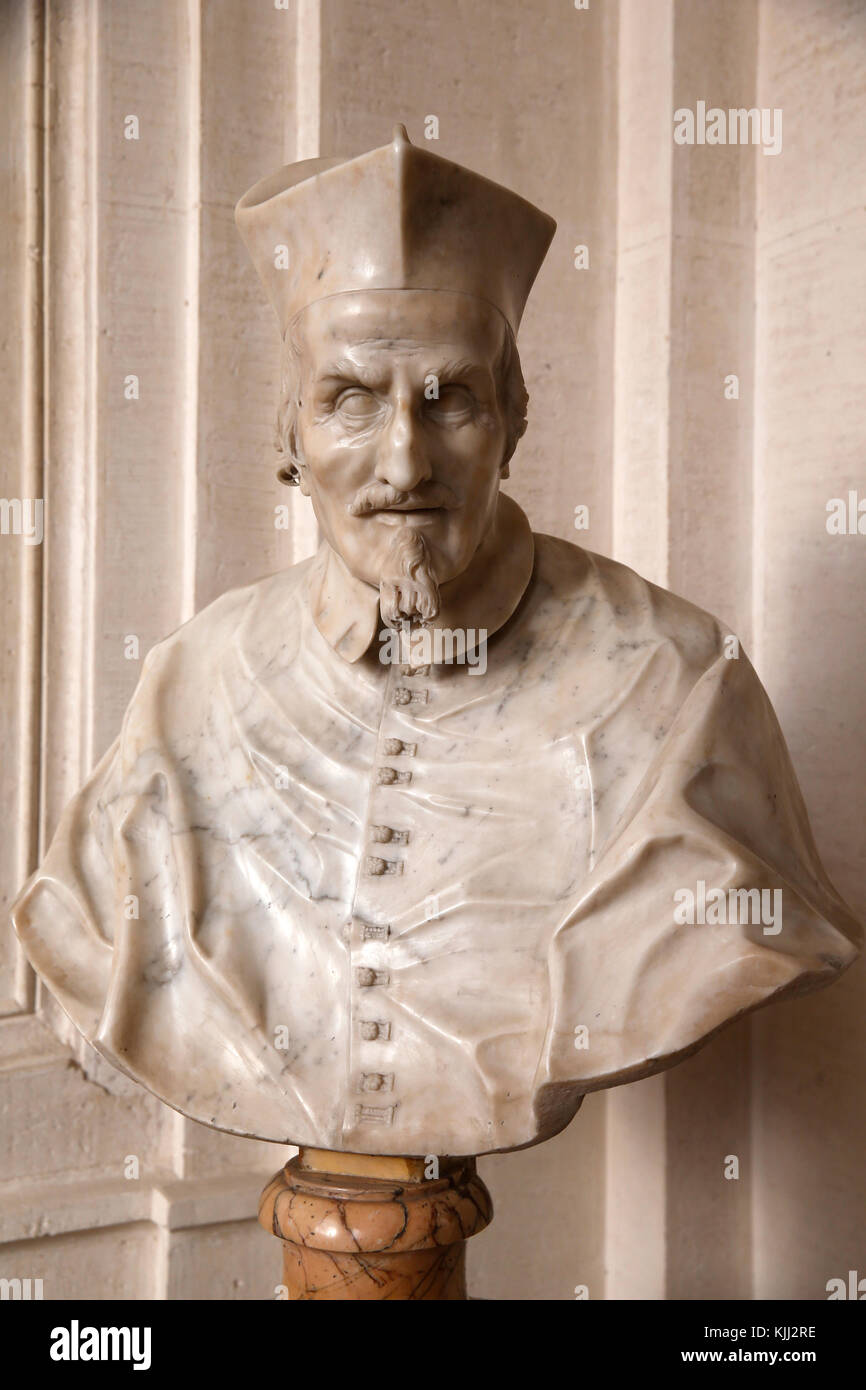 Barberini gallery, Rome. Marble bust of cardinal Francesco Barberini ...