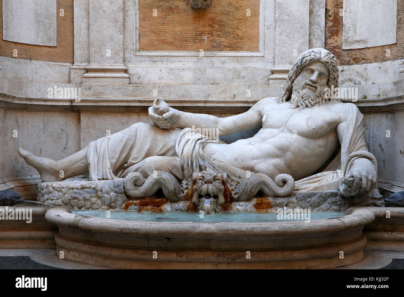 Capitoline museum, Rome. Courtyard of the Palazzo Nuovo. Colossal ...