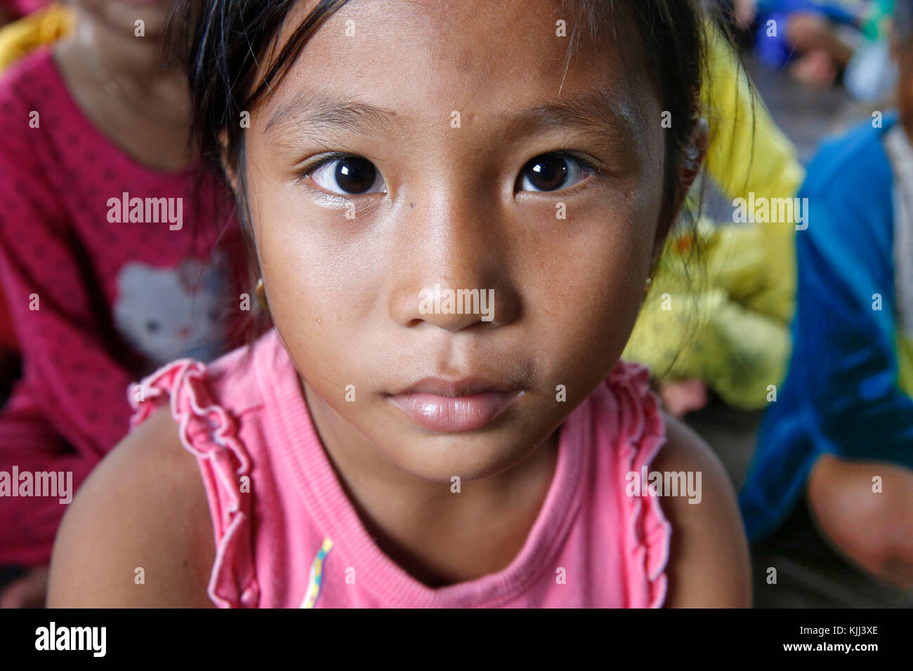 Vietnamese Catholic children in Chong Khnies church. Cambodia Stock ...