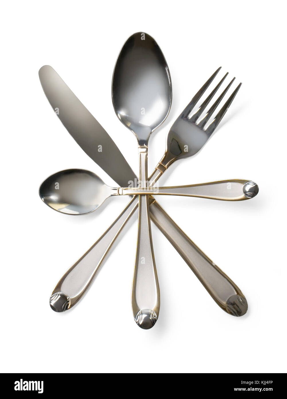 Cutlery set with Fork, Knife and Spoon isolated Stock Photo - Alamy