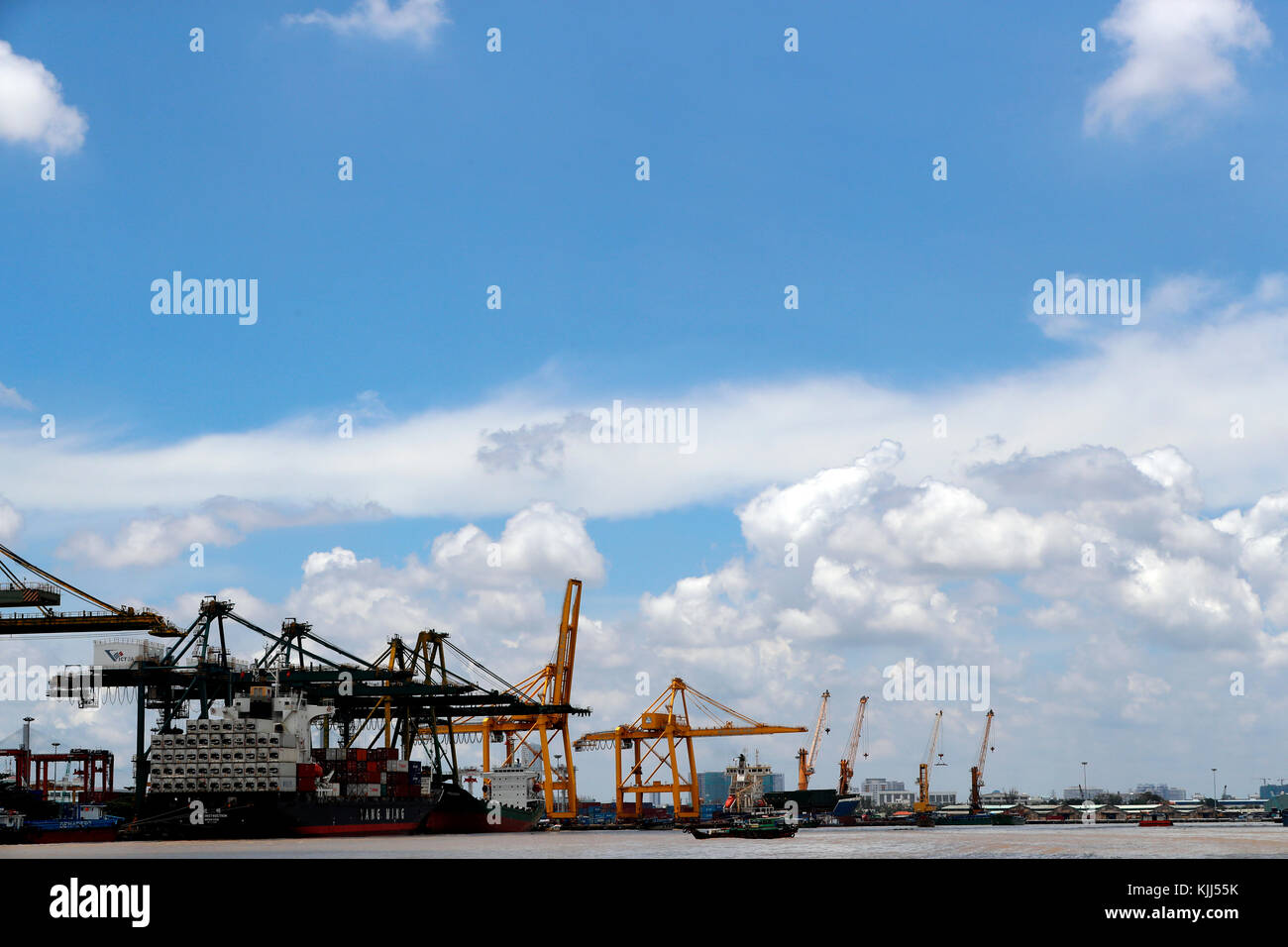 Cargo ship in Saigon harbor. Vietnam Stock Photo - Alamy