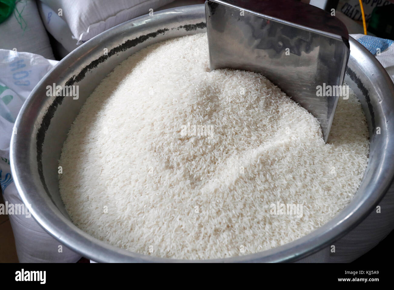 White rice for sale at market. Ho Chi Minh City. Vietnam Stock Photo ...