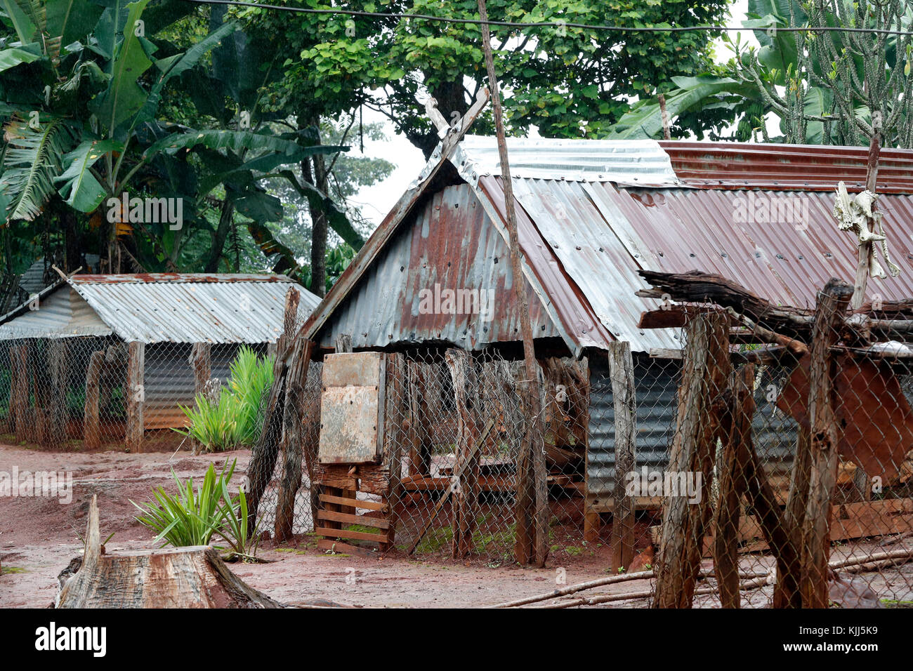 Jarai (Gia Rai) ethnic group. Graves, tombs looking like local houses ...