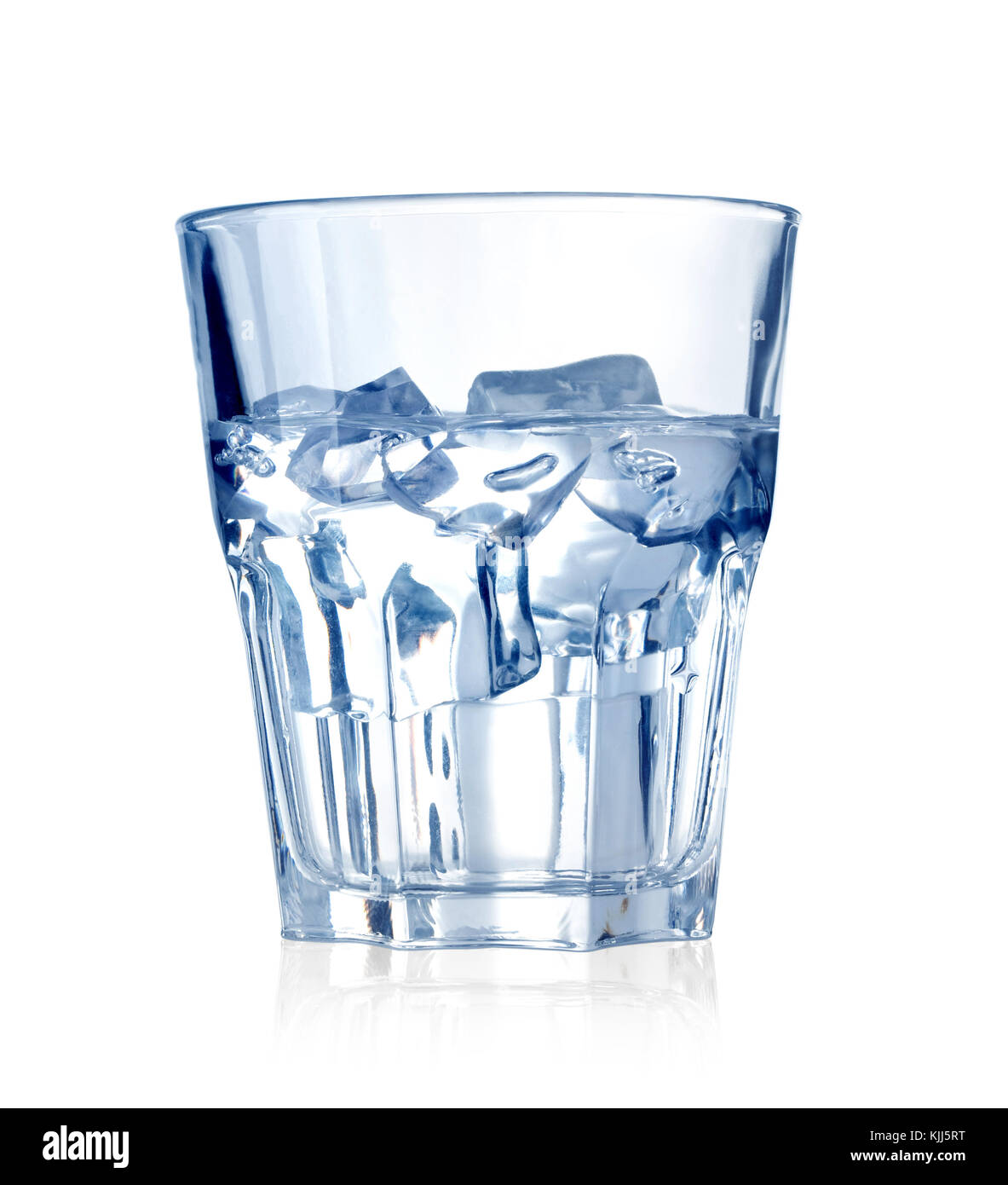 Water with ice cubes. Isolated on white. with clipping path Stock Photo ...