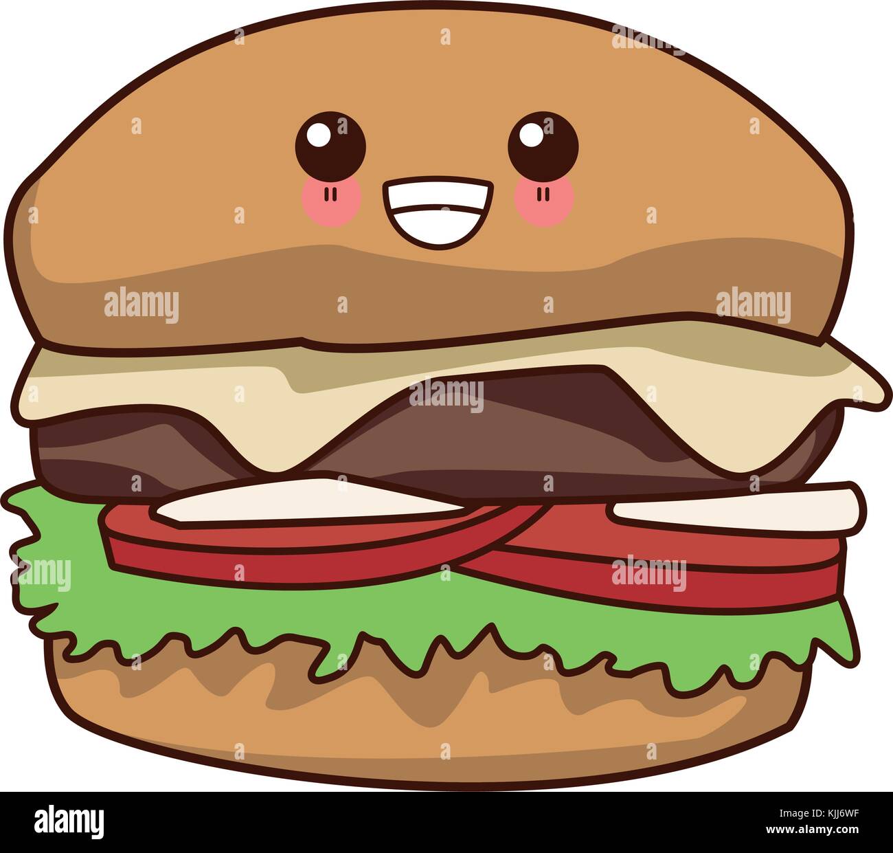 Hamburger fast food kawaii cute cartoon Stock Vector Image & Art - Alamy