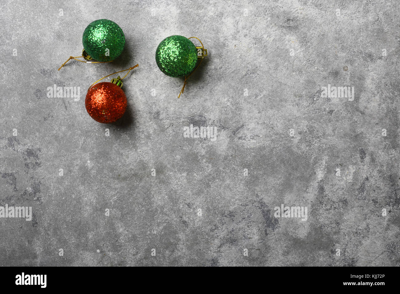 christmas balls on loft background, above Stock Photo - Alamy
