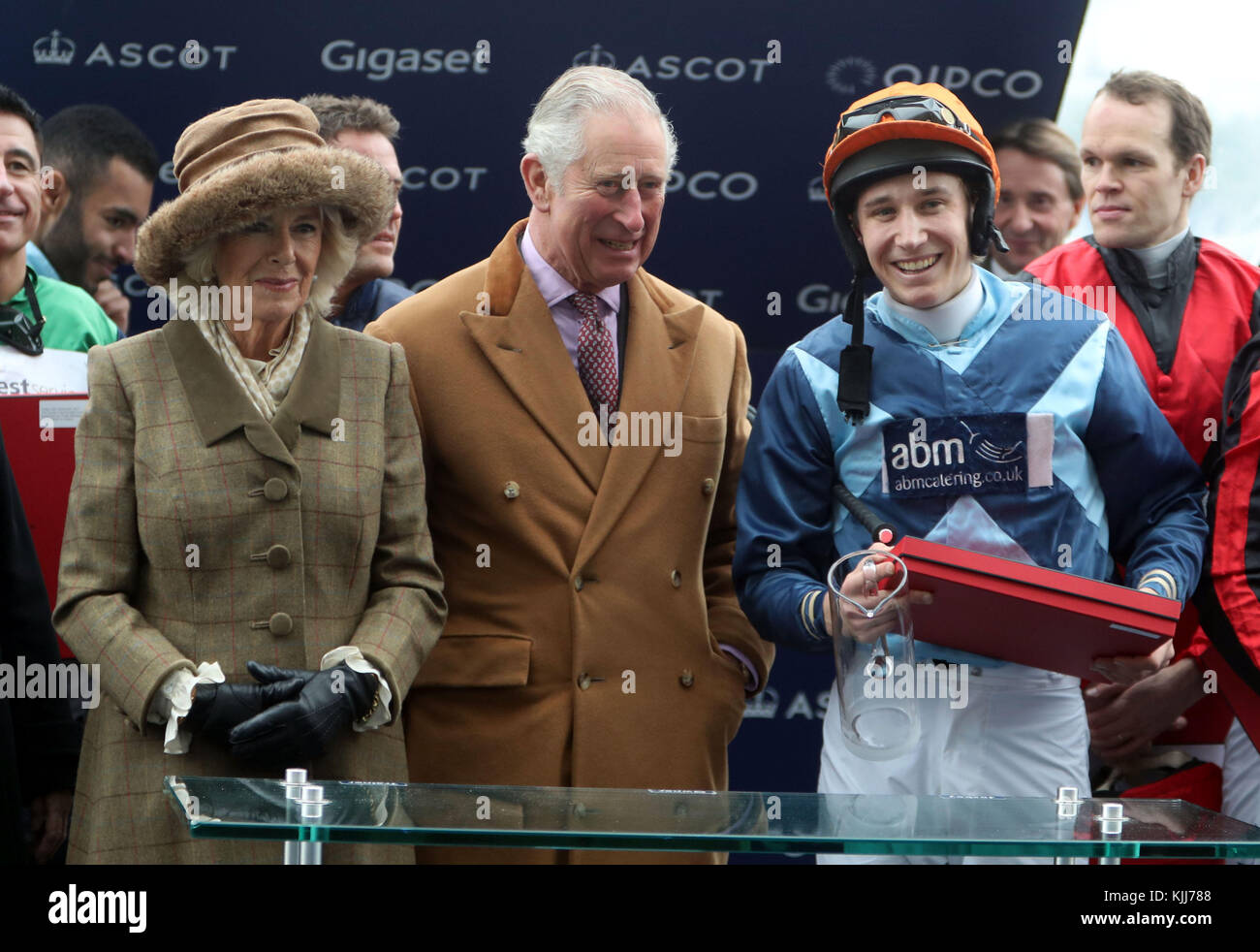 The Prince of Wales and the Duchess of Cornwall with jockey Tom ...
