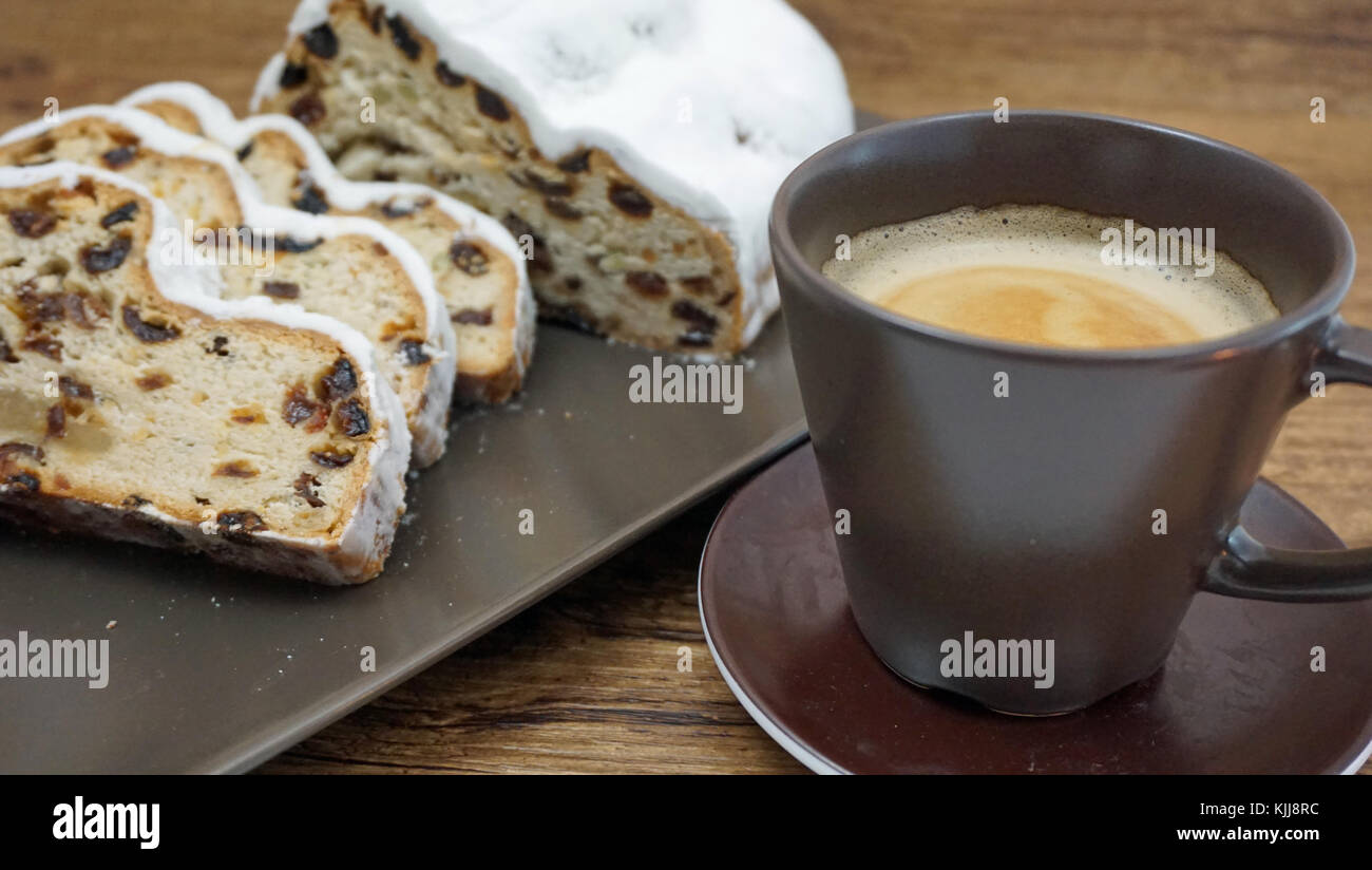traditional german stollen and coffee Stock Photo - Alamy