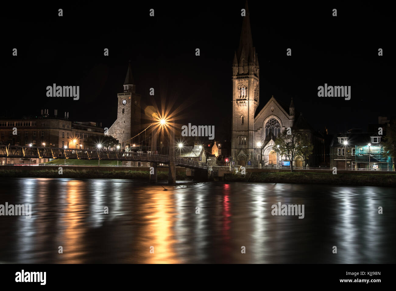 Inverness, Scotland - city at night Stock Photo - Alamy