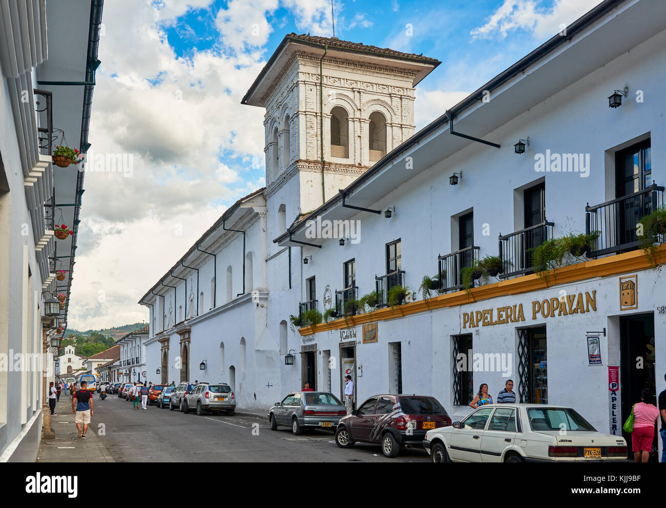 typical colonial buildings in Popayan, Colombia, South America Stock ...