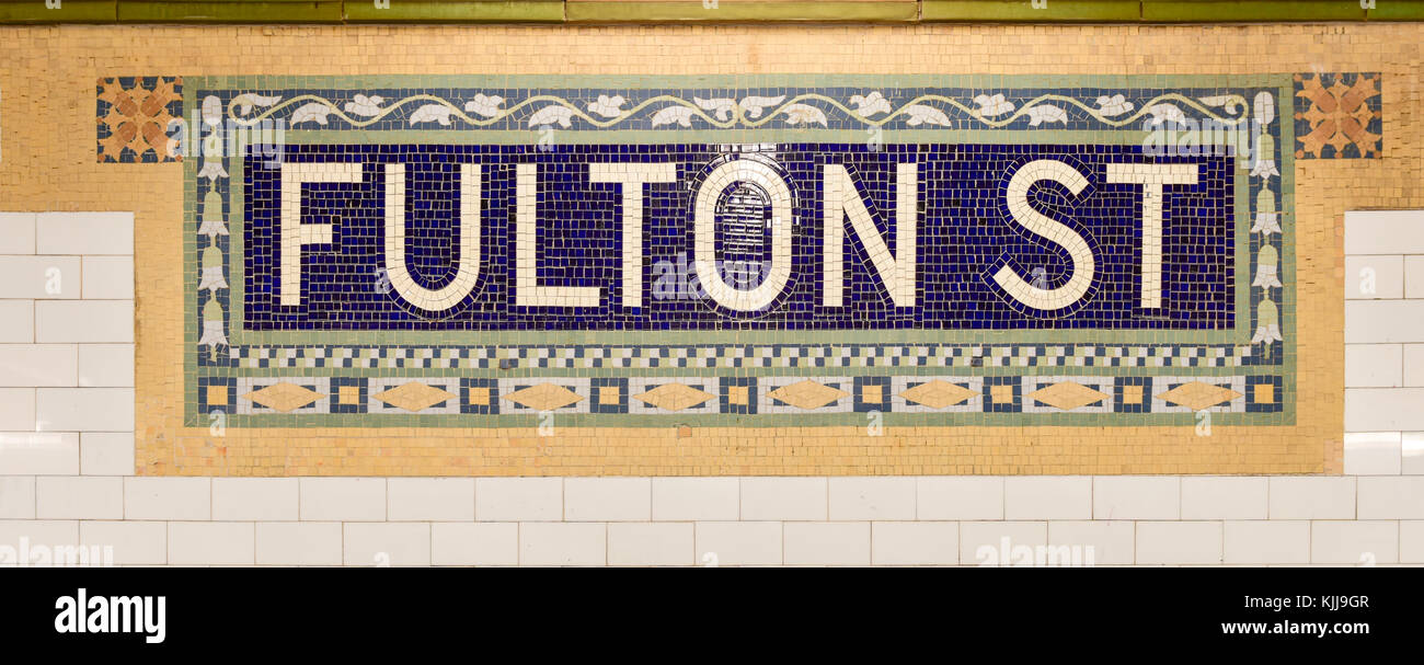 Fulton street station hi-res stock photography and images - Alamy