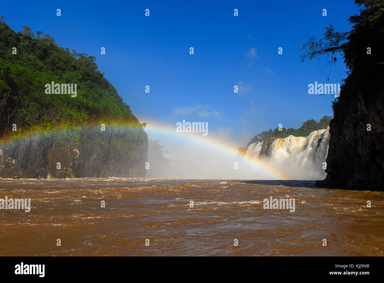 Iguassu Falls, the largest series of waterfalls of the world, located ...