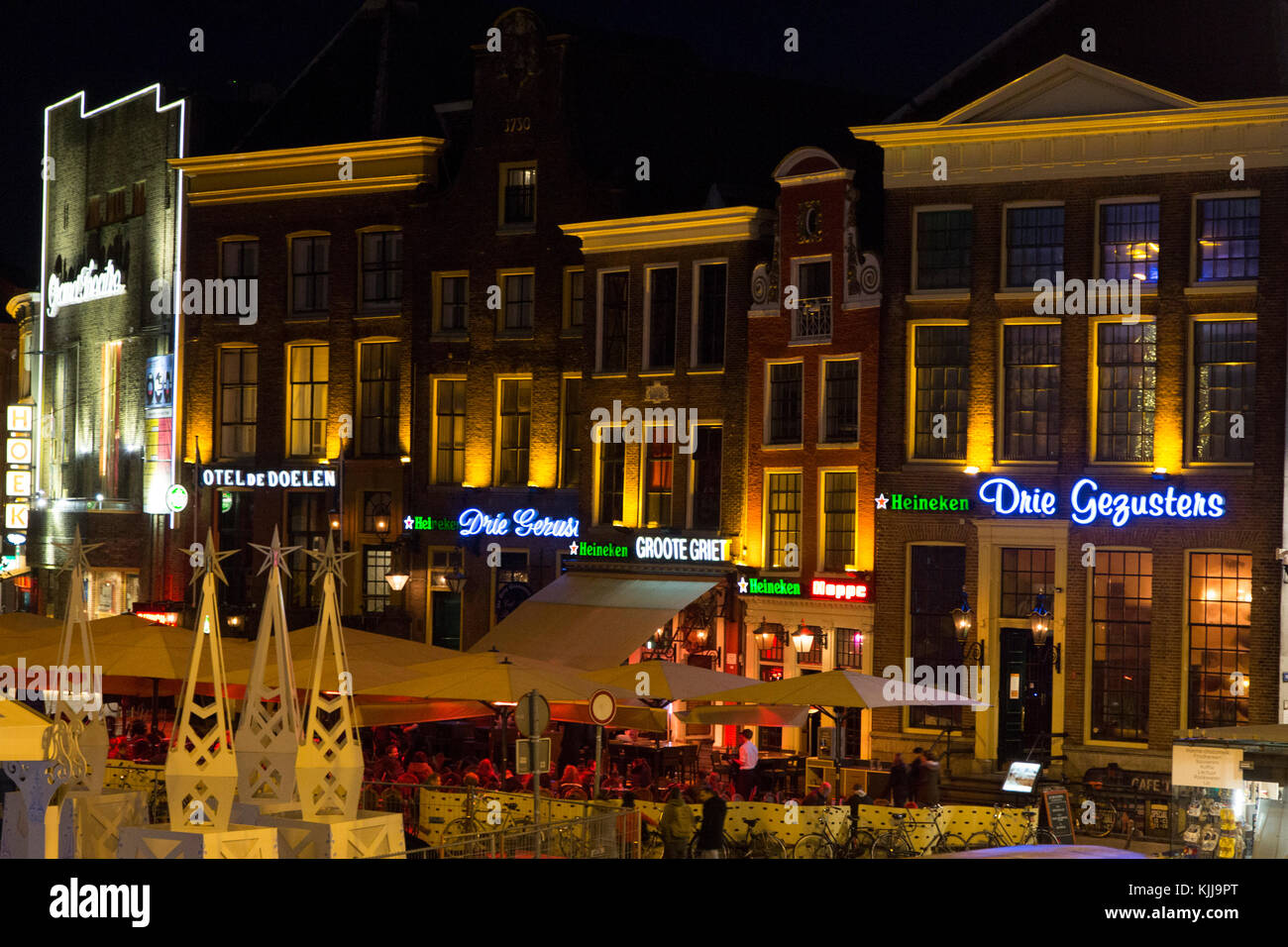 The Drie Gezusters pub in central Groningen, the Netherlands. The bar ...