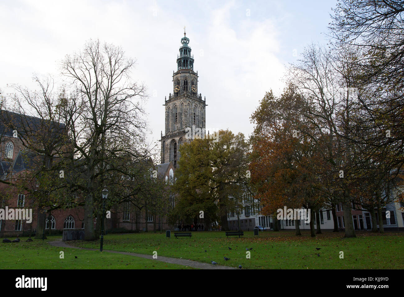 The Martini Tower and St Martin's churchyard in Groningen, the ...
