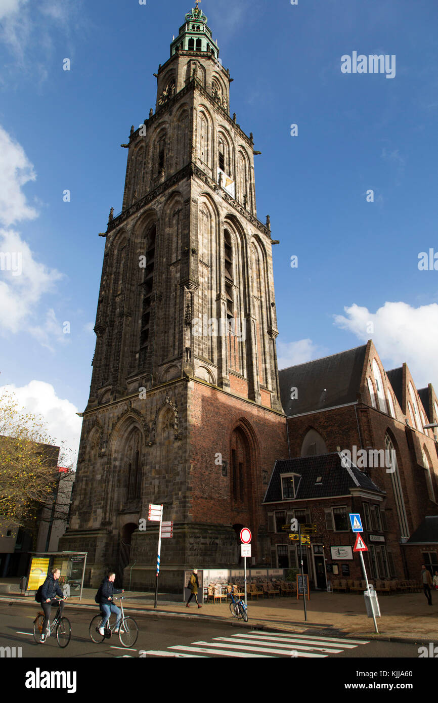 The Martini Tower at the St Martin's churc in Groningen, the ...