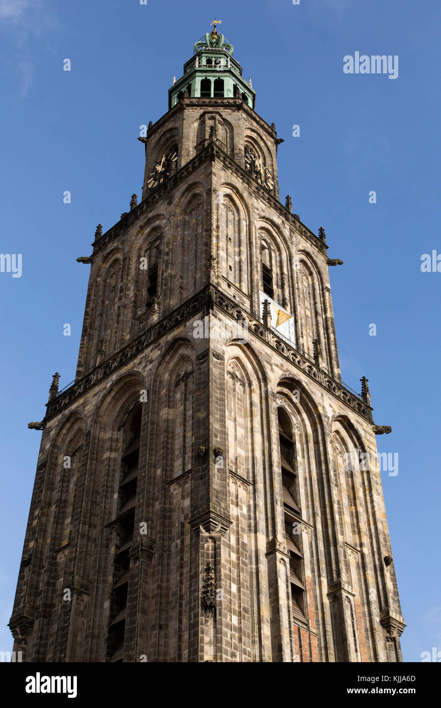 The Martini Tower at the St Martin's churc in Groningen, the ...