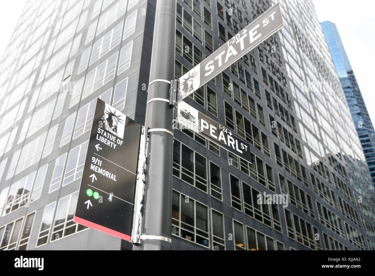 Street signs in lower Manhattan, New York Stock Photo - Alamy