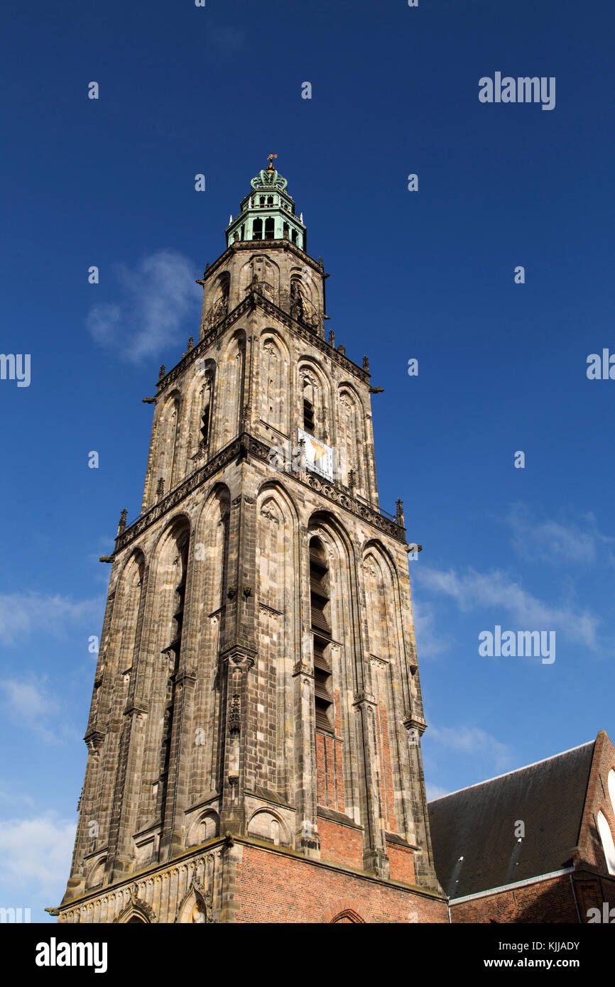 The Martini Tower at the St Martin's churc in Groningen, the ...