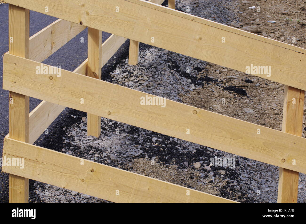 Construction Site Secured by Fence and Railing Stock Photo - Alamy