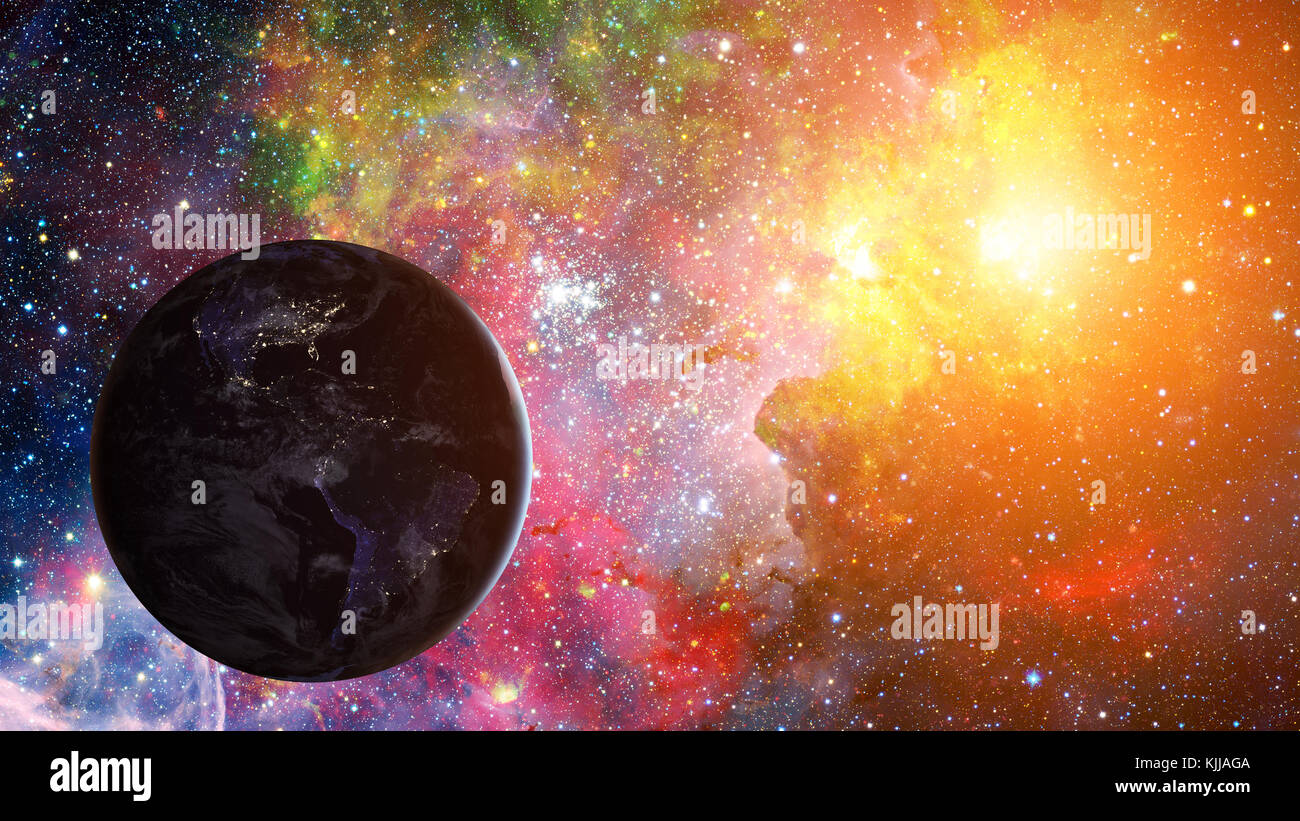 Earth and galaxy. Elements of this image furnished by NASA Stock Photo ...