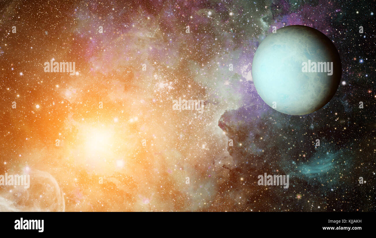 Planet Uranus. Elements of this image furnished by NASA Stock Photo - Alamy
