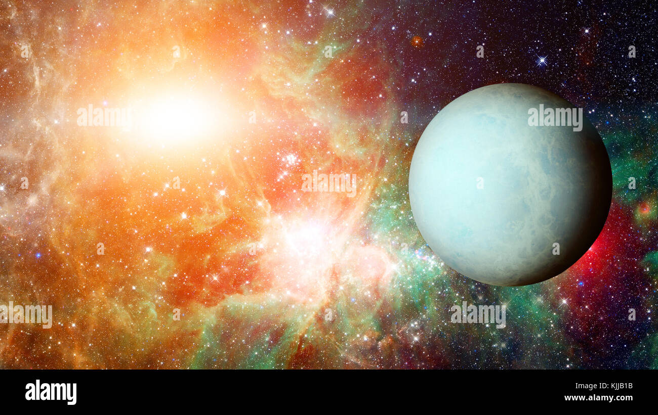 Planet Uranus. Elements of this image furnished by NASA Stock Photo - Alamy