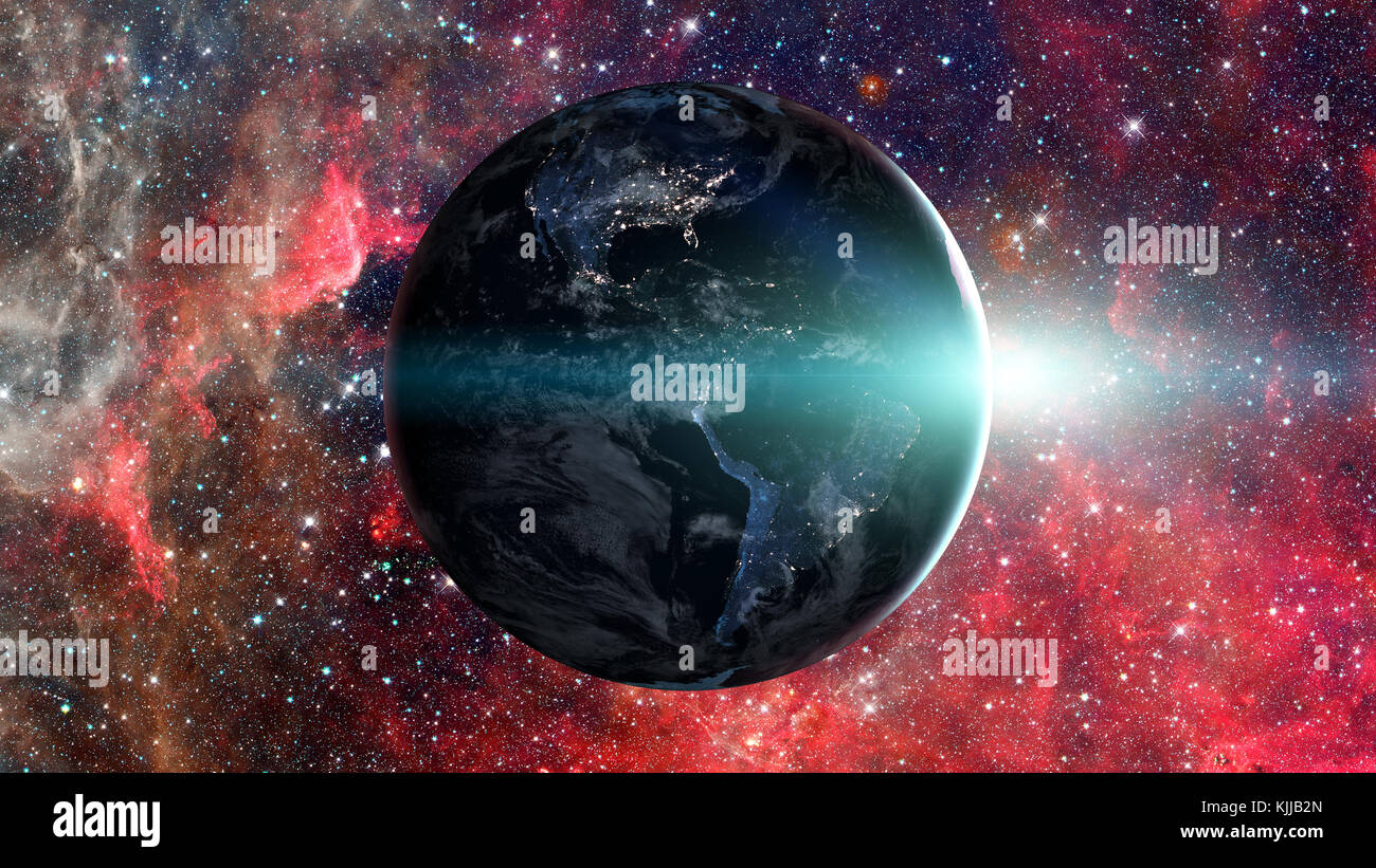 Earth and galaxy. Elements of this image furnished by NASA Stock Photo ...