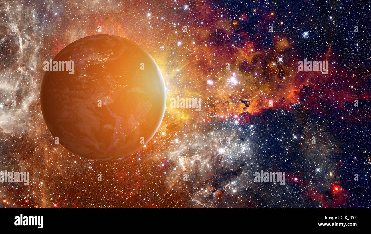 Earth and galaxy. Elements of this image furnished by NASA Stock Photo ...
