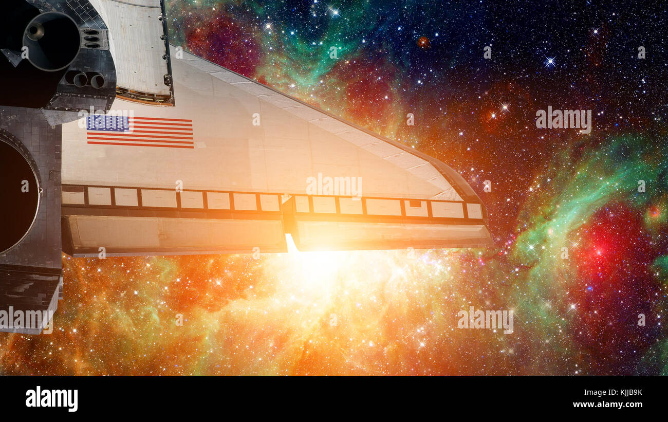 Space shuttle taking off on a mission. Elements of this image furnished ...