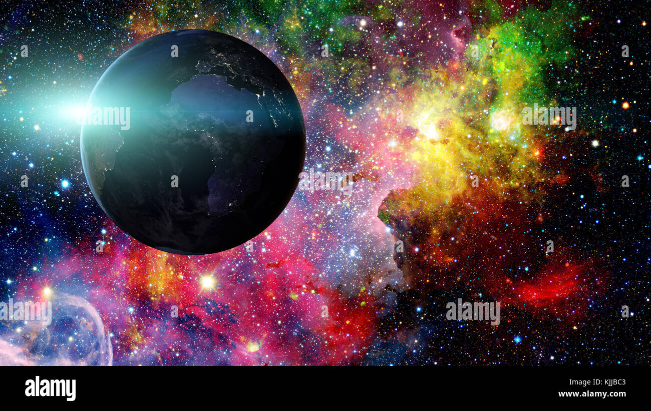 Earth and galaxy. Elements of this image furnished by NASA Stock Photo ...